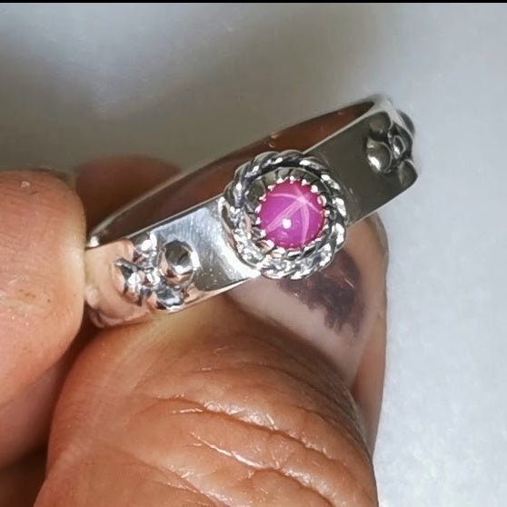 Howls Moving Castle Ring in Sterling Silver with Synthetic Star Ruby ...